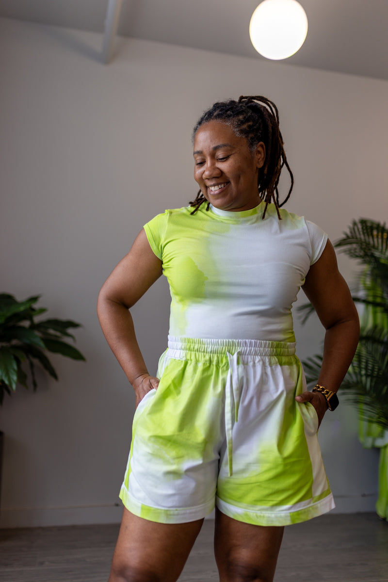 Andrea Shorts - Kiwi Blooms – Dressed in Joy